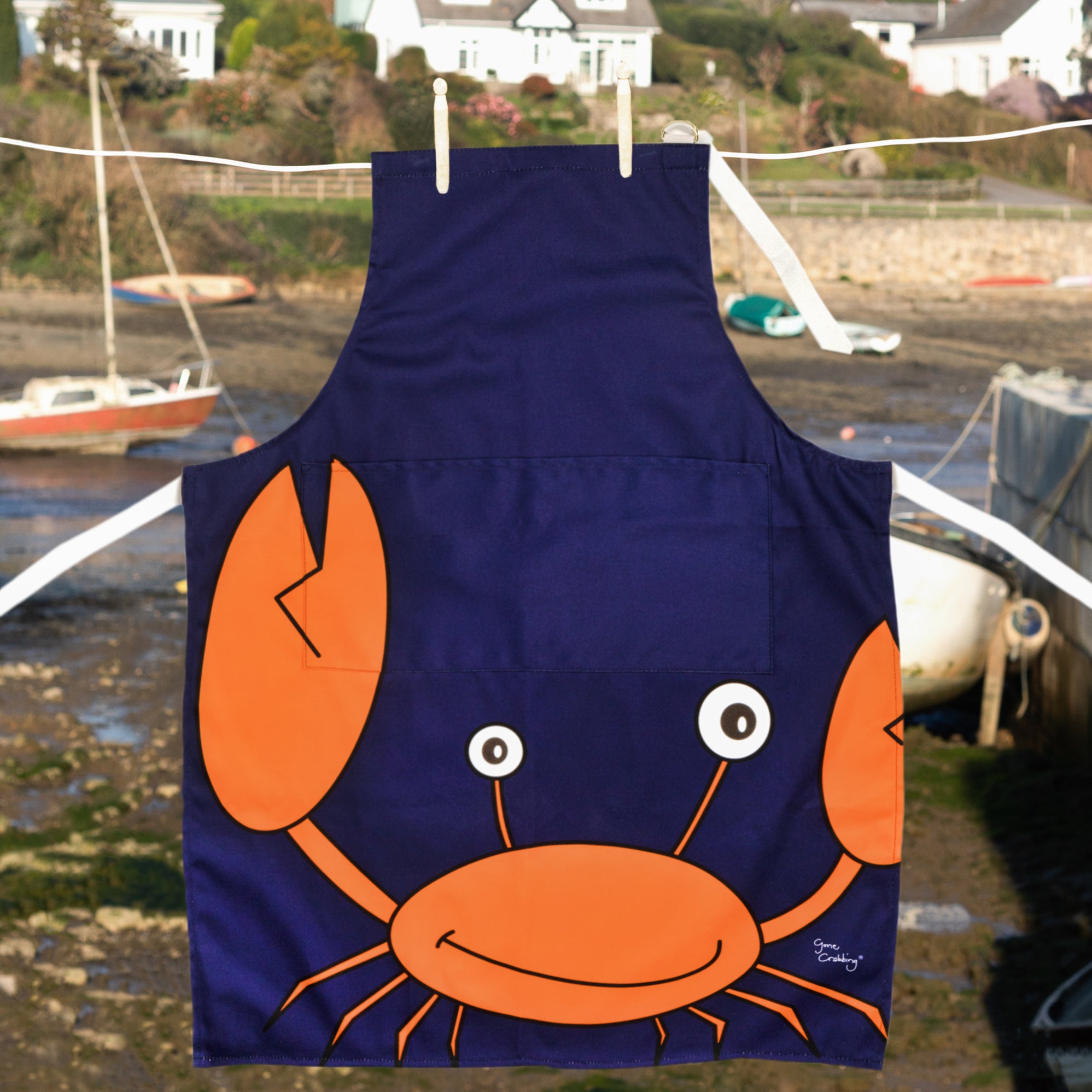 Big Crab Apron | Seaside themed kitchen apron | Gone Crabbing